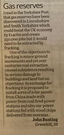 Fracking risks polluting our water supplies. – Tell the Truth Sheffield